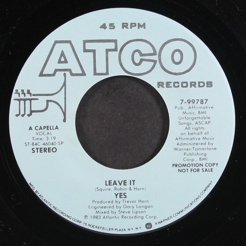YES: leave it / a capella ATCO 7" Single 45 RPM | eBay