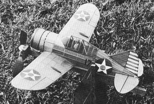 Brewster Buffalo F2A-2 28" Wingspan RC Model Airplane Printed Plans ...