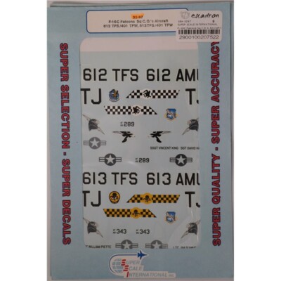 SUPER SCALE 32097 F-16C Falcons, Sq C.O. 612 TFS/401 TFW, 613 TFS/401 ...
