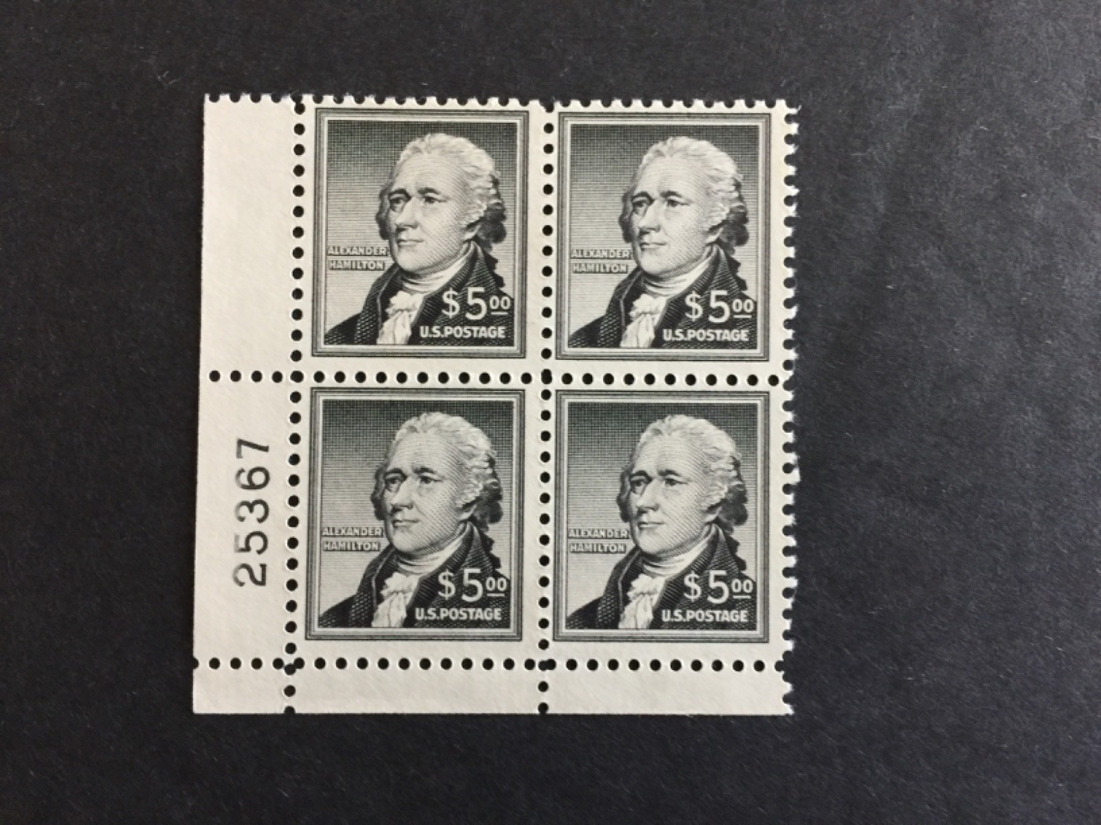US STAMPS SC# 1053 $5.00 Hamilton Plate Block MINT OG NH | eBay