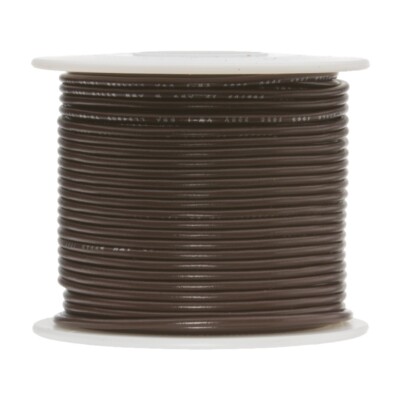 18 AWG Stranded Topcoat Hook Up Wire, Brown, 100 ft, 0.079" Dia, UL1007 ...