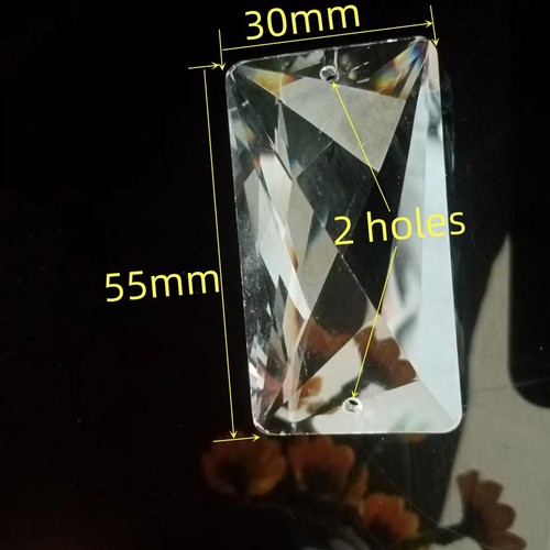 10pcs 55mm Crystal Rectangle Faceted Spacer Pendants Lamp Prism ...