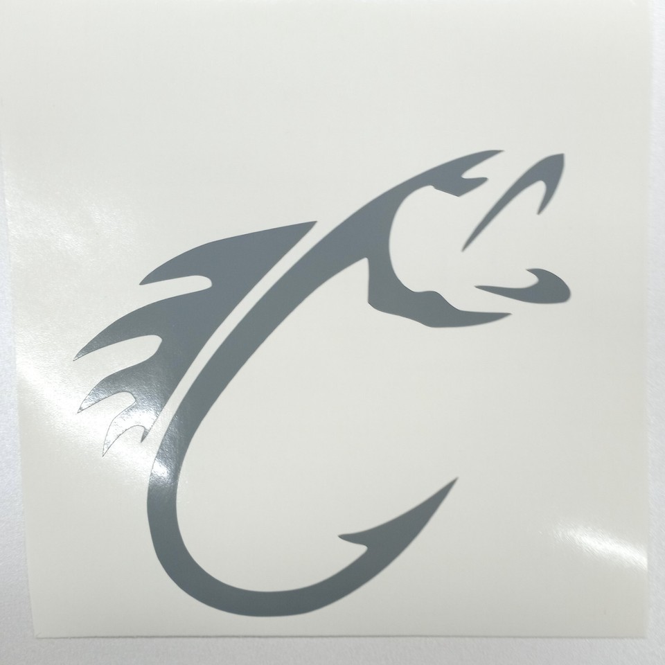 Fish Hook Vinyl Decal Car Truck Boat Laptop Fishing Sticker | eBay
