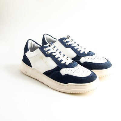 Paciotti 4US Low TOP Sneakers Trainer Blue Suede White Leather Womens ...