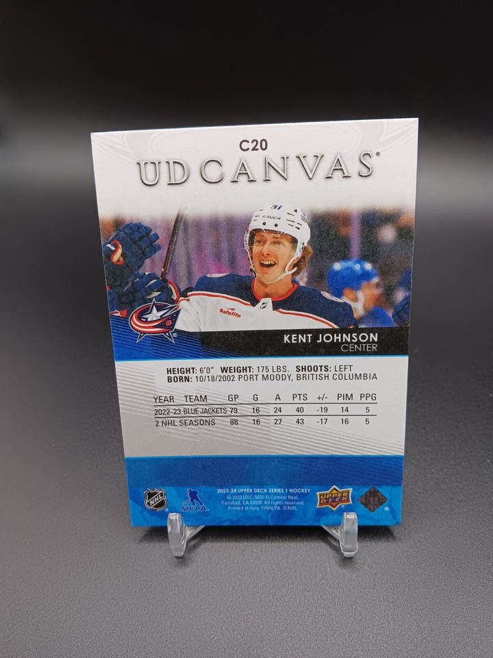 2023-24 UD Upper Deck Series 1 Hockey Canvas Insert #C20 Kent Johnson ...