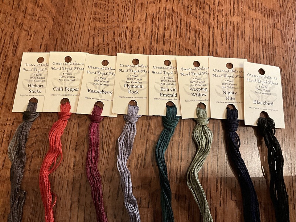 Crescent Colours Cotton Lot of 8 Hand Dyed Colors 5 Yards Skeins 5 ...