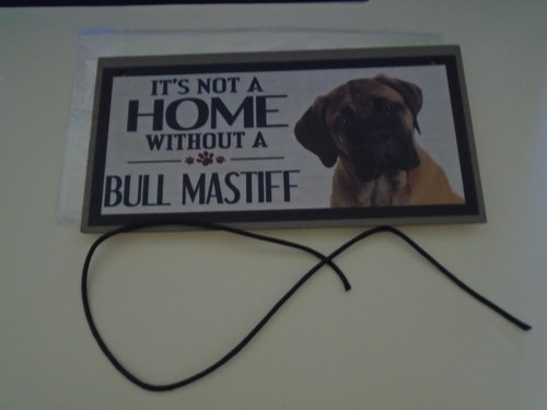 New Bull Mastiff Dog Wall Art Print Home Decor Hanging Sign 8" by 4" | eBay