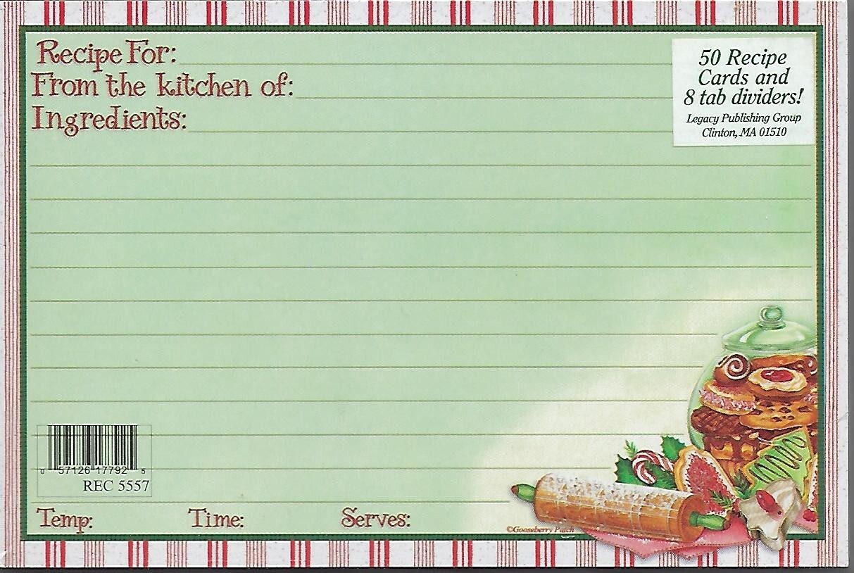 Gooseberry Patch Fresh Baked Christmas Cookies Recipe Cards Set of 50 ...