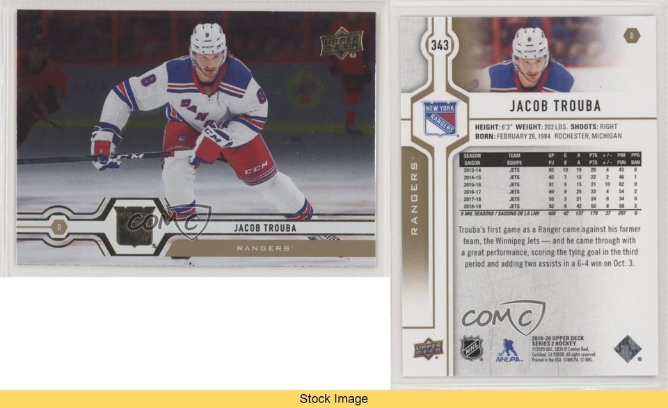 2019-20 Upper Deck Silver Foil Jacob Trouba #343 READ kr0 | eBay