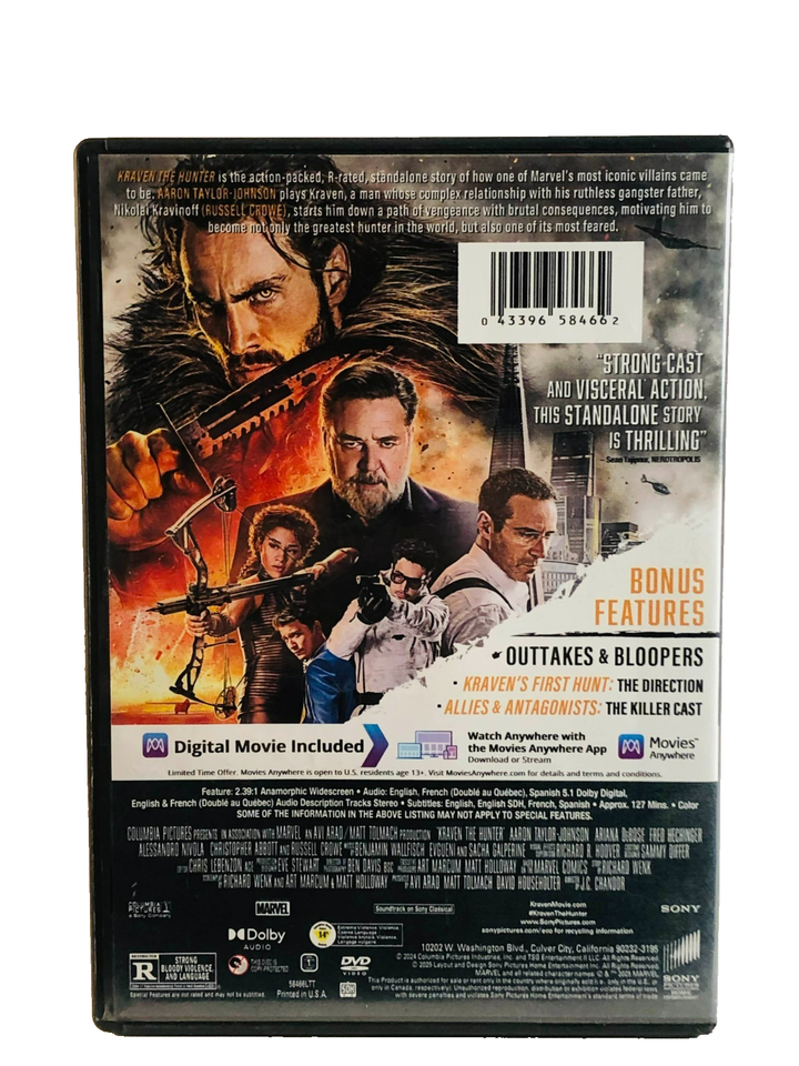 Kraven The Hunter (DVD2025) "Villains aren't born. They're made." | eBay