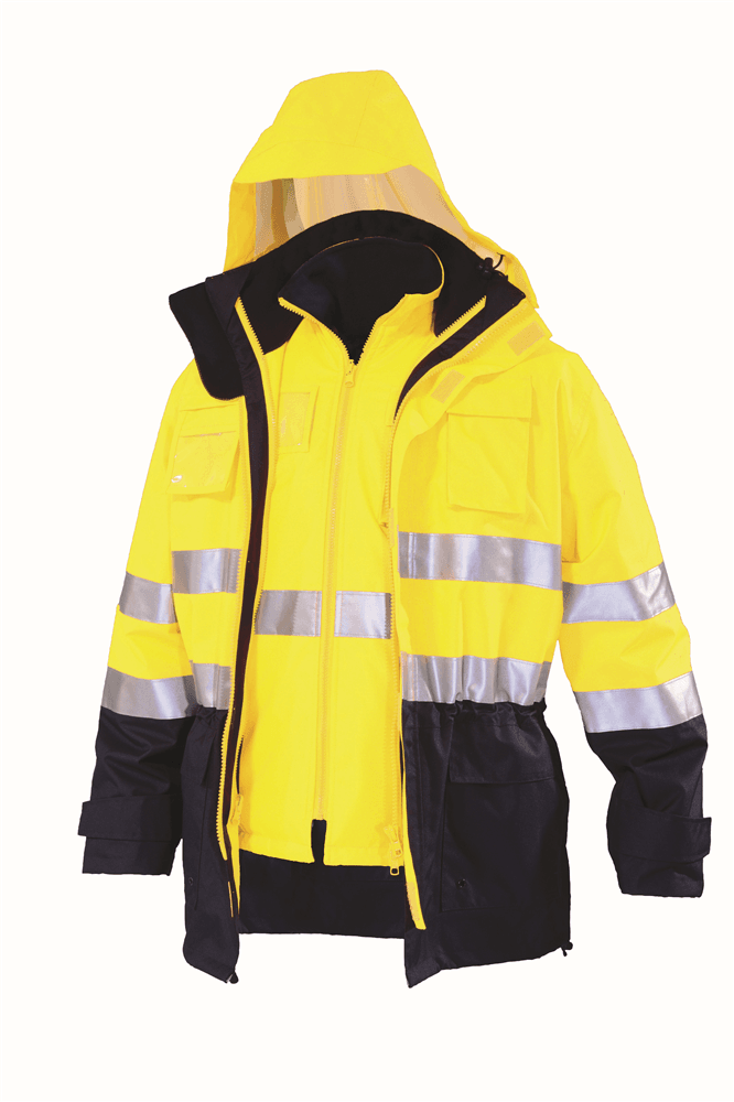 Workhorse HI-VIS 4-IN-1 JACKET MJA019 Inner Vest YELLOW/NAVY- S, XL ...