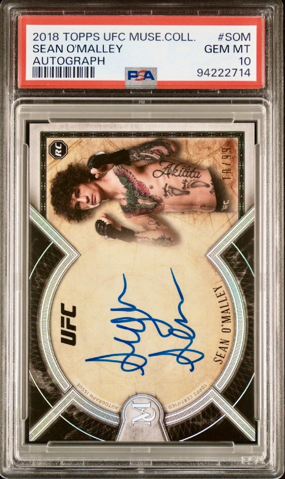 2018 Suga Sean O’Malley Topps Museum UFC Rookie Card Auto RC /99 PSA 10 ...
