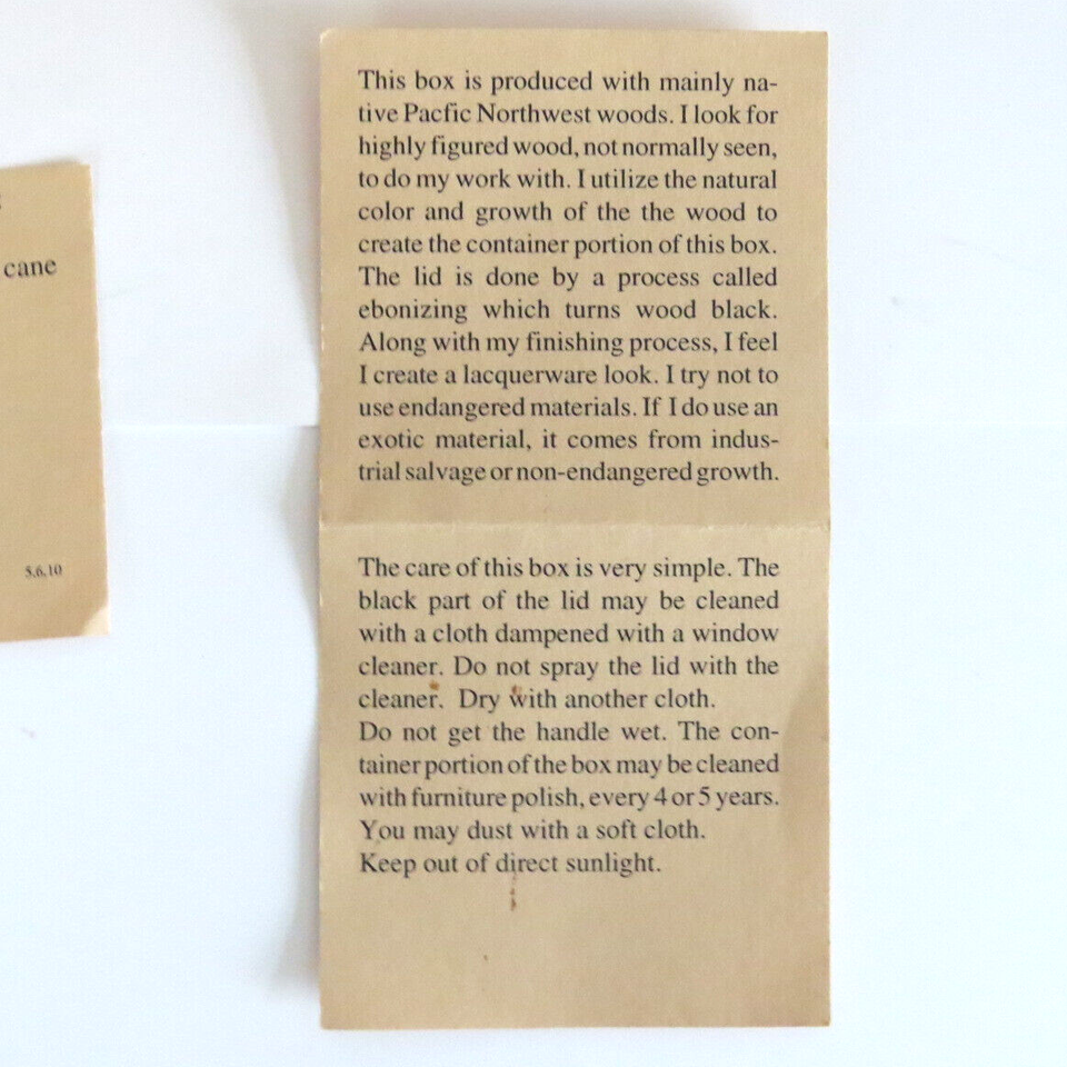 Randy Cook Artisan Wood Box Signed Ebonized Lid & Maple | eBay