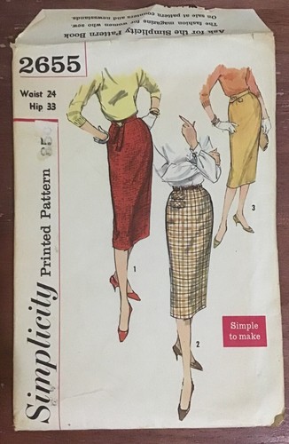 Vintage Simplicity Pattern #2655 Simple To Make Misses’ Skirts, Waist ...