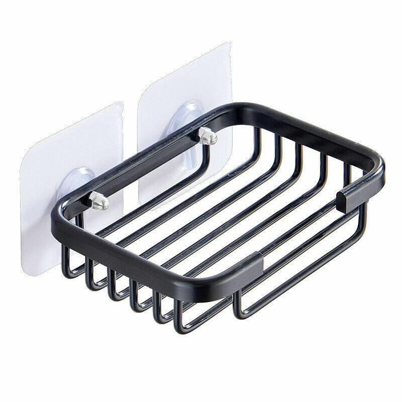 Soap Suction Holder Basket Space Aluminum Dishes Wall Mounted Storage ...