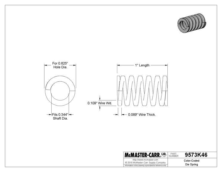 5/8" x 1" Raymond Die Springs Medium Duty Blue 3/8" Rod Lot of 6 - FREE ...