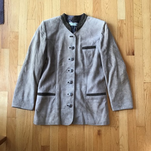 Runggaldier Trachten Men’s Tyrol Jacket, SZ 36, Tan Suede With Brown ...