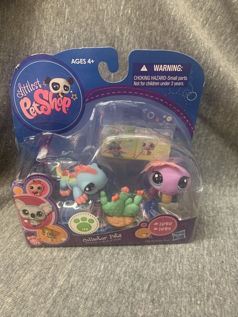 Littlest Pet Shop #1828 Purple Cobra Snake 1829 Blue Iguana Extras ...