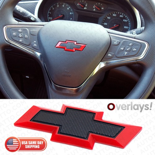 Gloss Red Steering Wheel Bowtie Overlay Chevy Silverado 2014-2024 ...