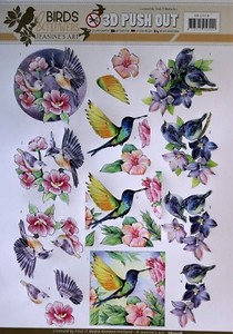 A4 DIE CUT 3D PAPER TOLE DECOUPAGE Push Out Sheet Birds & Flowers ...
