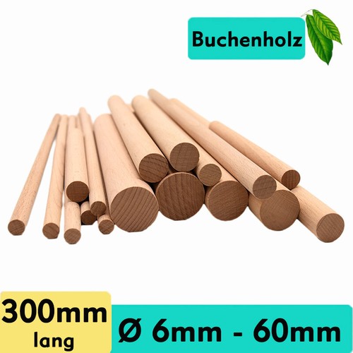Rundstab Buche glatt 30cm lang Holzstange Holzstab Rundholz Durchmesser ...
