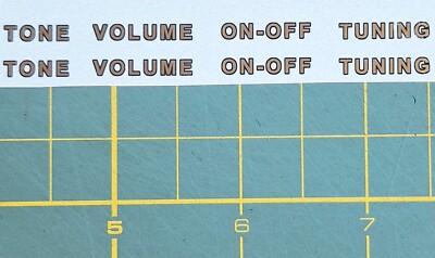 Radio Knob Control Logo Water Slide Decal Sticker- Volume Tone Tuning ...