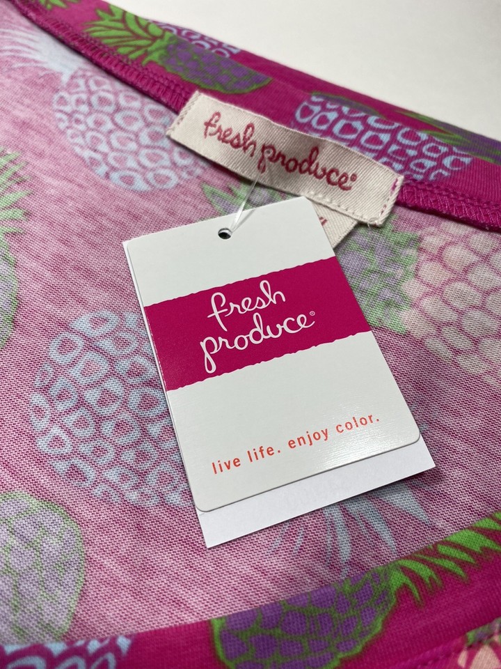 Fresh Produce Women’s S/S V-Neck T-Shirt.Pineapple.Sz.XL.NWT.MSRP$49.00 ...