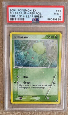 2004 Pokemon PSA 9 Reverse Foil Bulbasaur - 55/112 Ex Fire Red & Leaf ...
