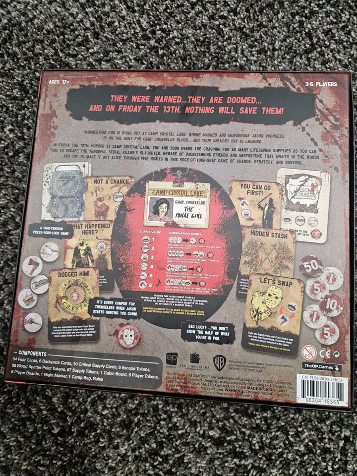 Friday The 13th Board Game: Horror at Camp Crystal Lake | eBay