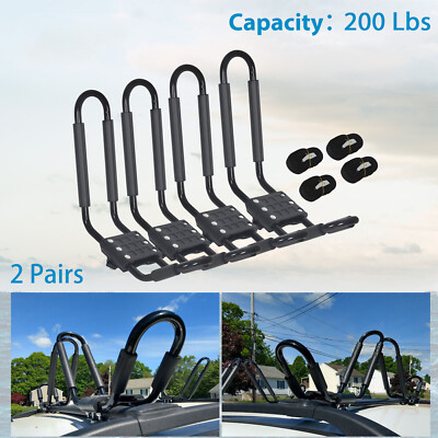 2 Pair Universal Kayak Canoe Roof Rack For SUV Car Top Mount Carrier ...