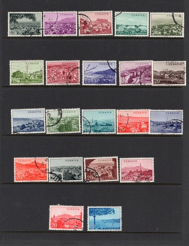 21pc TURKEY TURKIYE STAMPS LOT Turkish city SCENIC VIEWS USED ID#461 | eBay