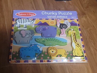 Melissa & Doug Chunky Puzzle 6pcs 12"X9"-Safari MDCP-3722 | eBay
