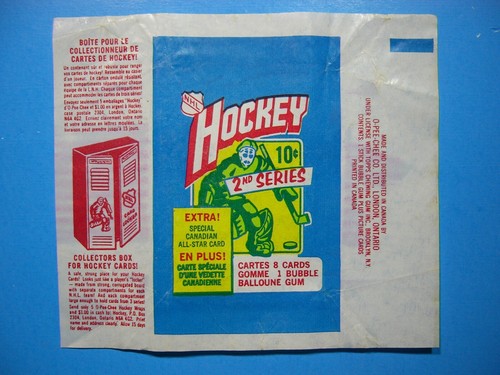 1972/73 O-PEE-CHEE NHL HOCKEY CARD WAX PACK EMPTY WRAPPER 2ND SECOND ...