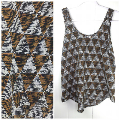 Lush Womens XS Geometric Beige Tan Tribal Triangles Tie-Back Sleeveless ...
