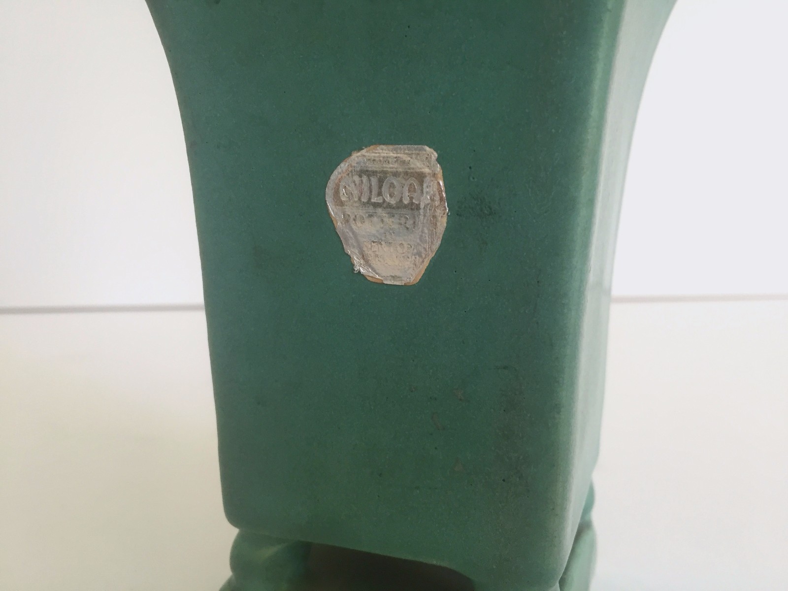 VINTAGE ART DECO 1930'S NILOAK RARE GREEN MULTI TONE ART POTTERY ...