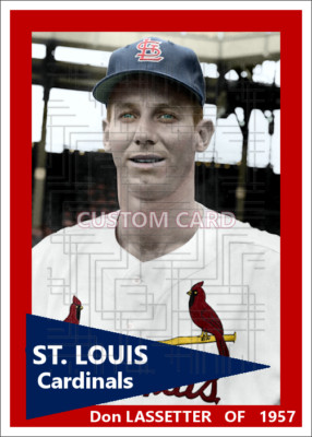 Don Lassetter - 1957 St. Louis Cardinals - 2.5 x 3.5 custom card (blank ...