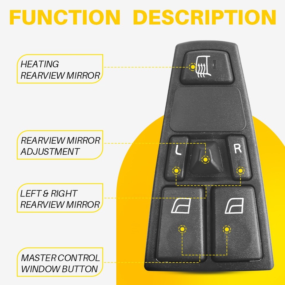 OE Power Window Switch Left Front for Volvo VN 2005-2014 VNL 2005-2016 ...