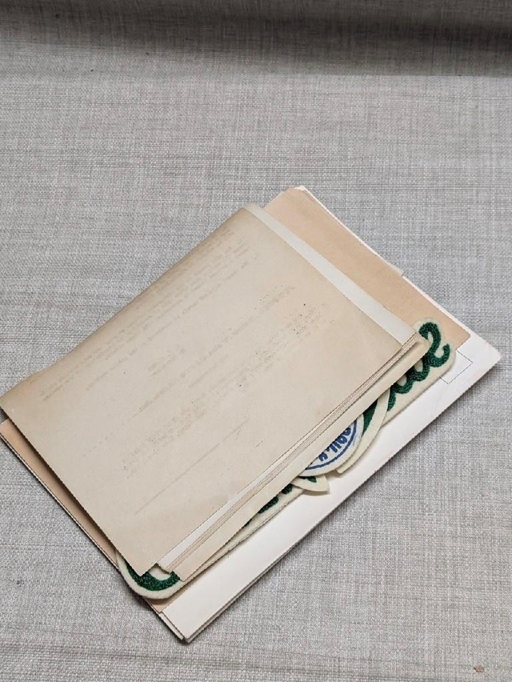 1950s miliitary lot USMC enlistment papers PATCHES red cross SCHOOL us ...