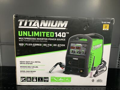 Titanium TI-UL140 Unlimited 140 Multiprocess Inverter Wire Feeder & Gun ...