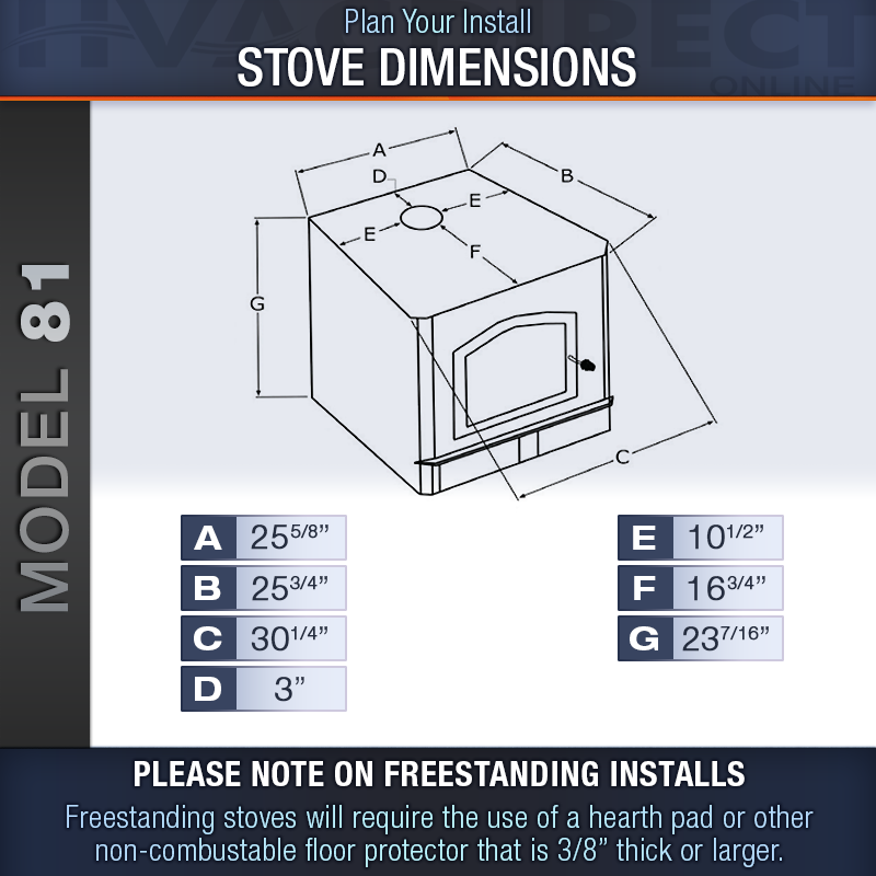 Buck Stove Model 81 Freestanding Wood Burning Stove w/ Blower - Up to ...