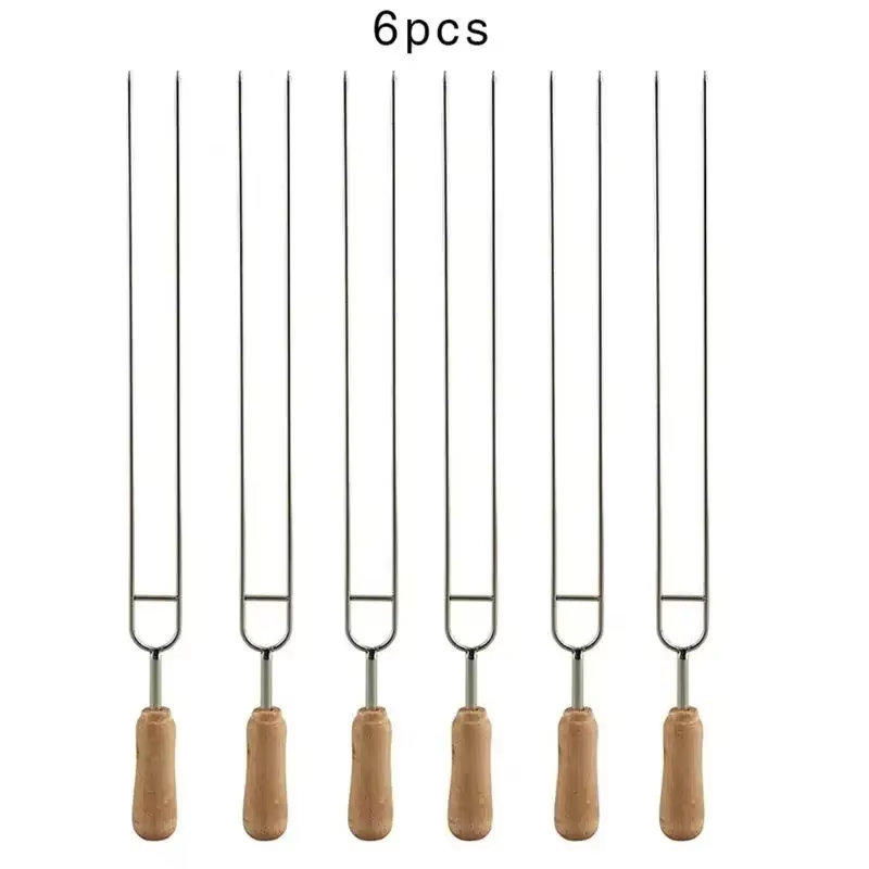 6Pcs Stainless Steel U-Shaped Barbecue Brazing Fork Needle Grilling ...