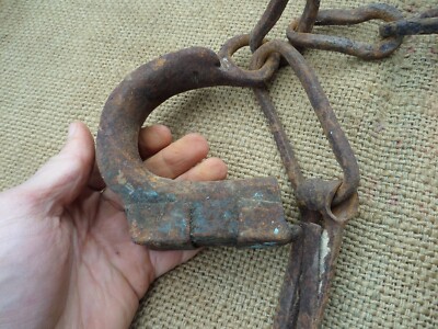 ANTIQUE JAIL RESTRAINTS PRISON PRISONER LEGCUFFS SHACKLES LEG IRONS ...
