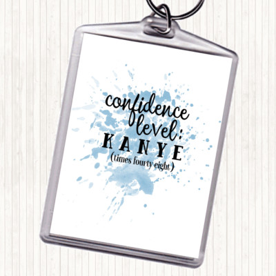 Blue White Confidence Level Inspirational Quote Bag Tag Keychain ...