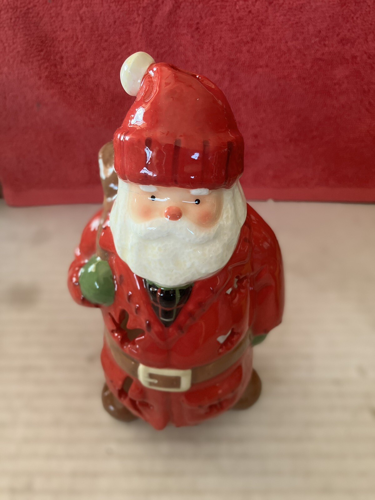 HMK Hallmark Ceramic Tea Light Santa Candleholder, 7 1/4" Tall Dwk | eBay