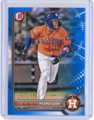 2022 Bowman Pedro Leon Blue Pattern /150 Prospects Houston Astros BP ...