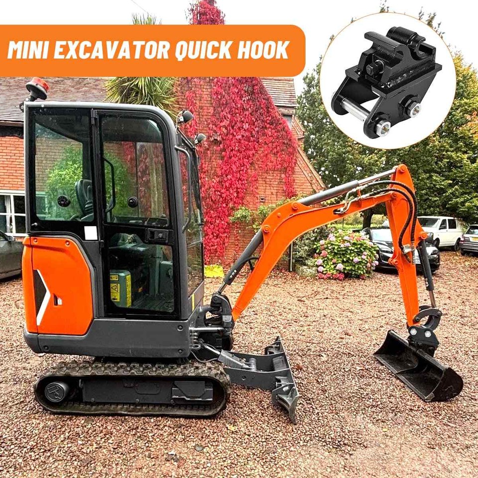 Mini Digger Quick Hitch Manual with Grease Pins 25mm Pins For Mini ...