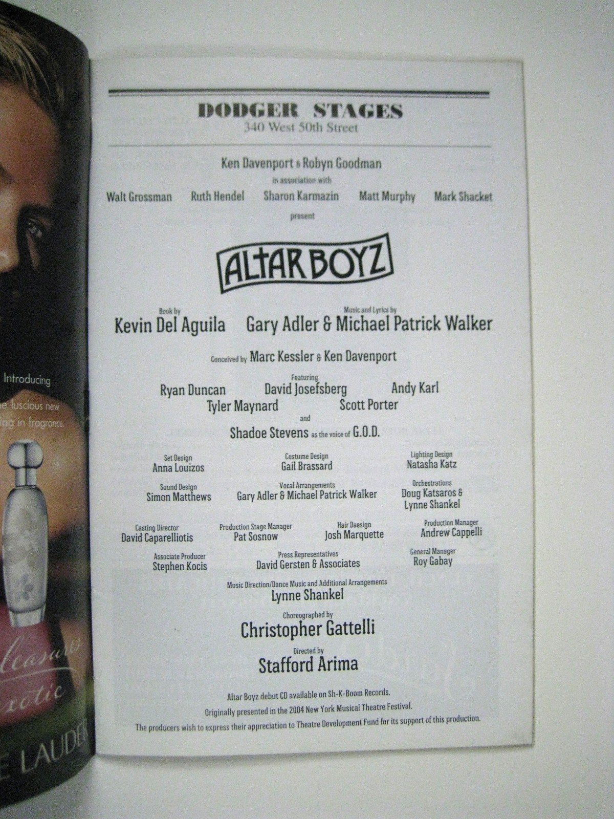 Altar Boys Playbill 2005 Dodgers Stages Ryan Duncan Danny Calvert ...