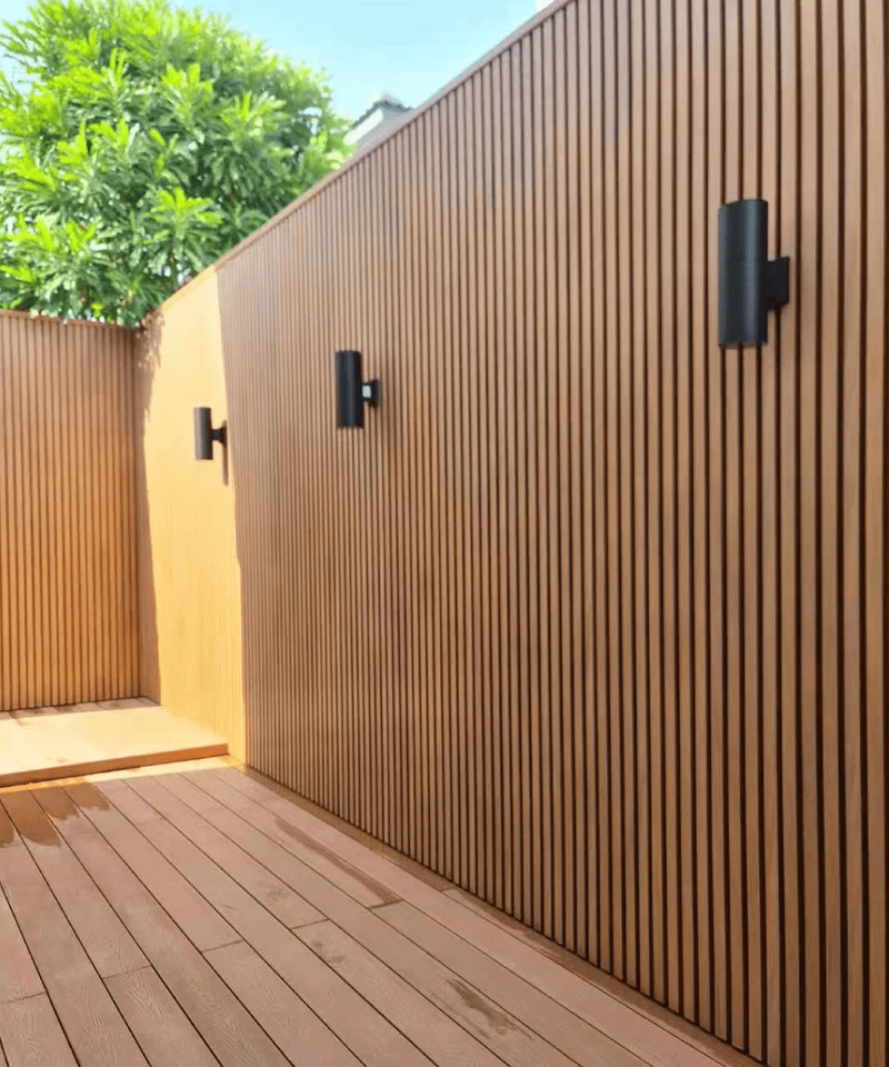 Slatted Composite Cladding Wall Panel - 2M (2 Packs) | Teak ...