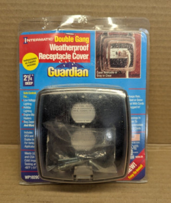 Intermatic Double Gang Weatherproof 2 1/4" Deep Receptacle Cover ...