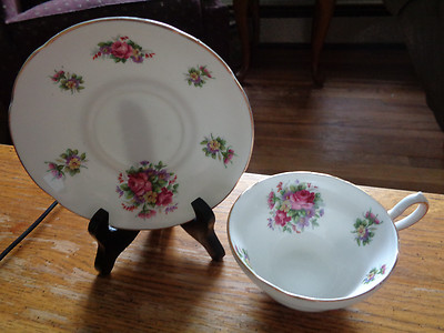 ROYAL STUART SPENCER STEVENSON BONE CHINA ENGLAND CUP & SAUCER FLORAL ...